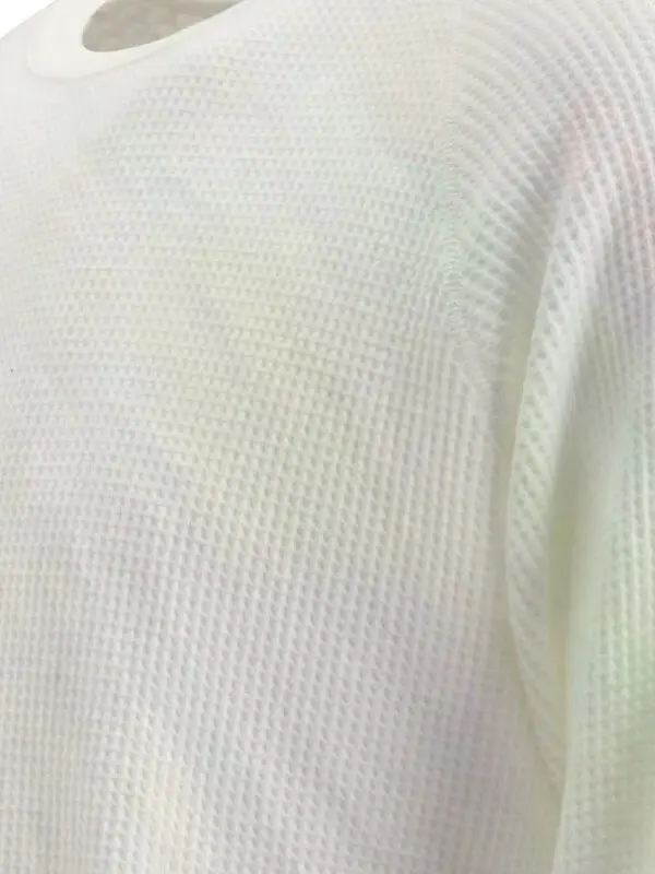 BEAMS Long Sleeve Cotton Waffle Knit Sweater