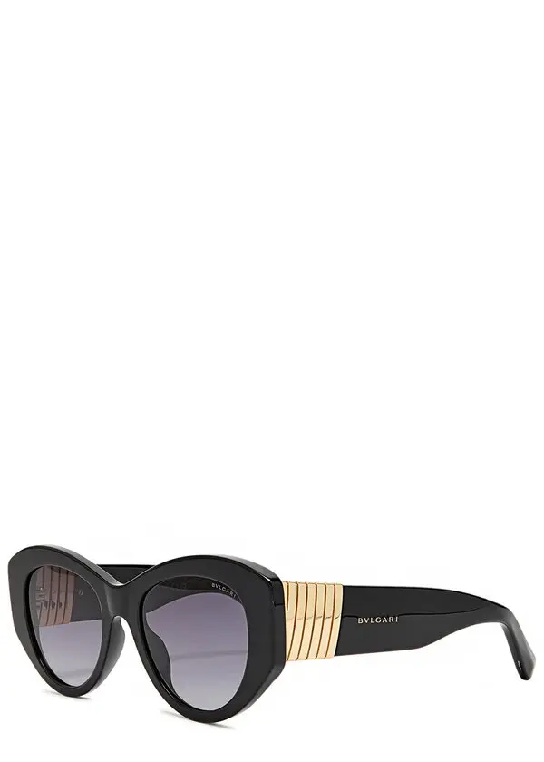 BVLGARI Cat Eye Acetate Sunglasses - Black