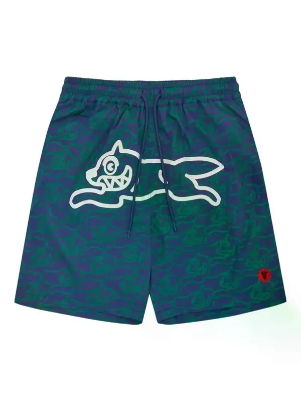 ICECREAM Graphic-print Swim Shorts - Blue