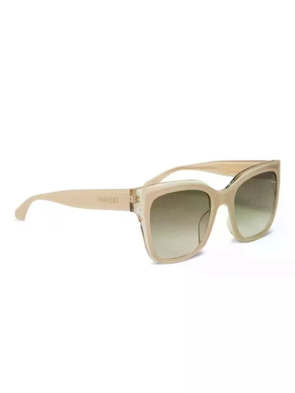 TWINSET Square Frame Sunglasses With Logo Detailing - Neutrals