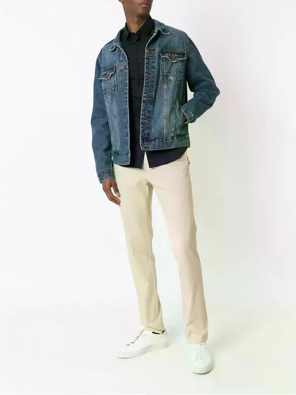 Armani Exchange Long-sleeve Cotton Shirt - Blue