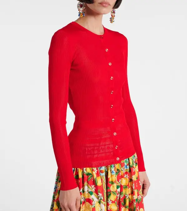 Dolce & Gabbana Ribbed Knit Button-front Cardigan