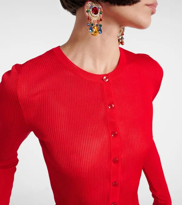 Dolce & Gabbana Ribbed Knit Button-front Cardigan