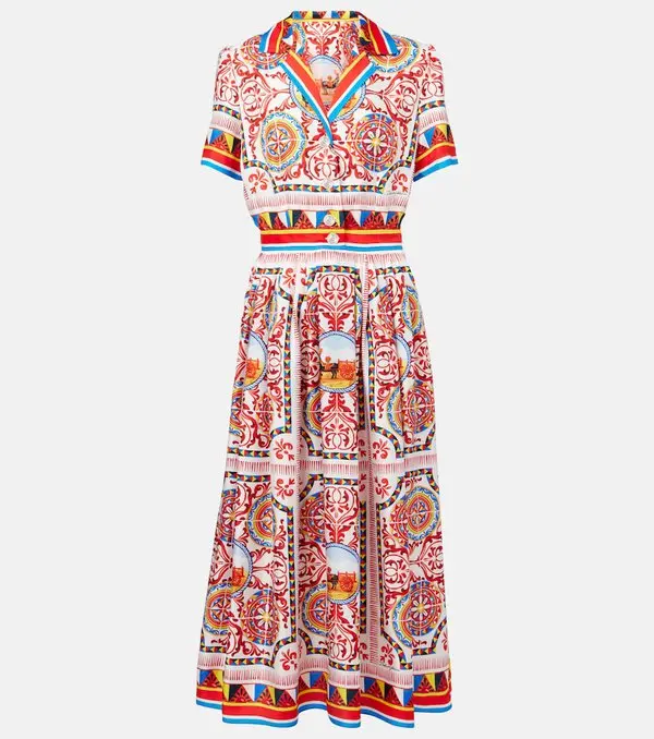 Dolce & Gabbana Printed Silk Midi Dress - Multicoloured