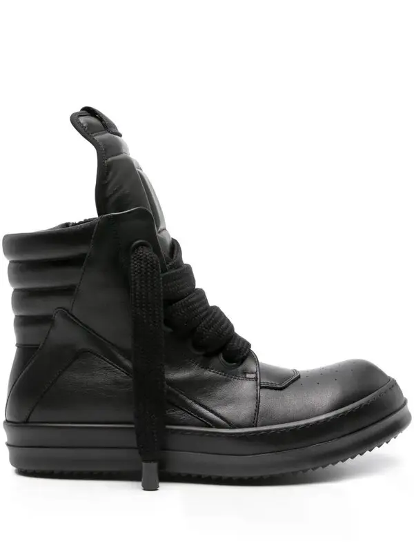Rick Owens Geobasket High-top Leather Sneakers - Black