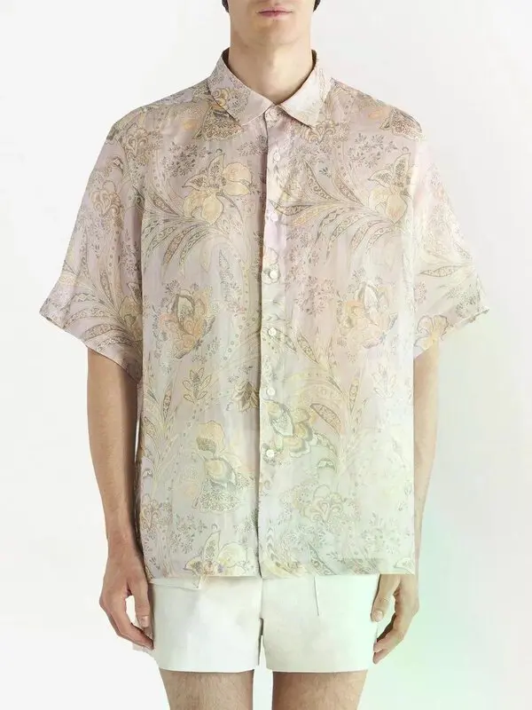 Etro Floral-print Short-sleeved Shirt