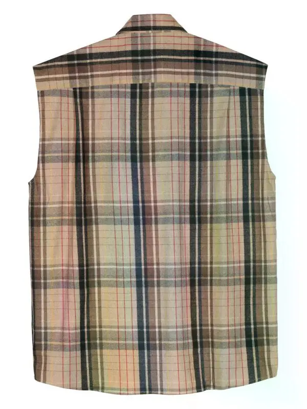 VTMNTS Sleeveless Tartan Check Flannel Shirt