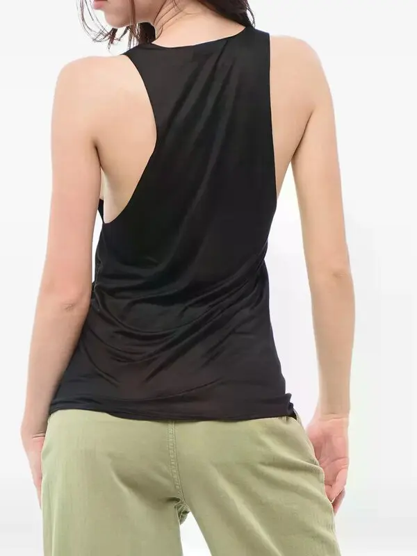 Saint Laurent Silk Racerback Tank Top - Black