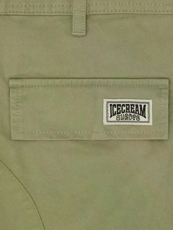 ICECREAM Graphic Cat Cargo Trousers - Green