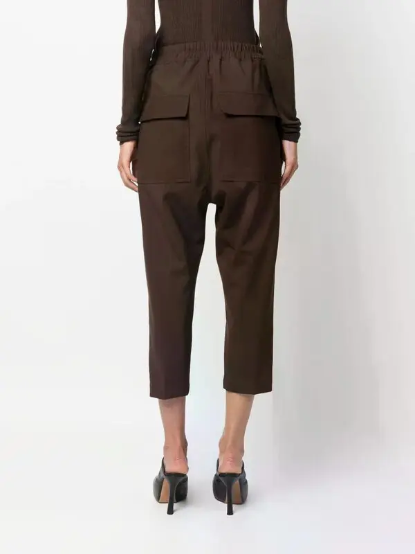 Rick Owens Virgin Wool Blend Side Stripe Cropped Trousers