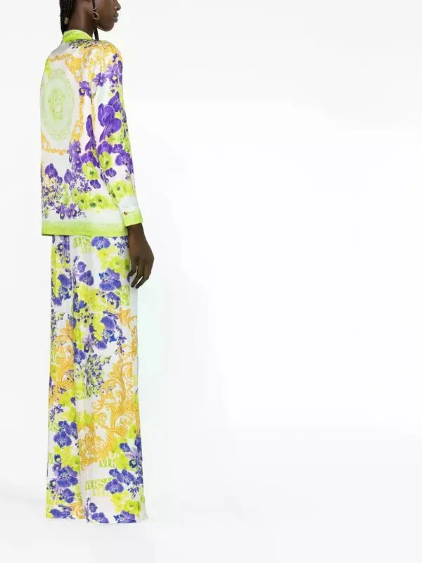 Versace Baroque Print Wide-leg Trousers - White