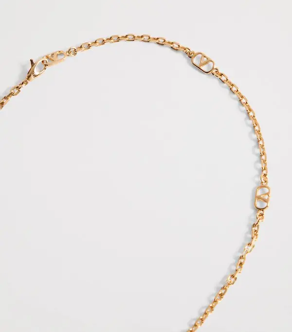 Valentino Garavani Crystal Embellished Heart Pendant Necklace