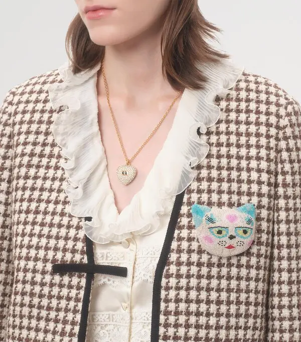 Valentino Garavani Crystal Embellished Heart Pendant Necklace