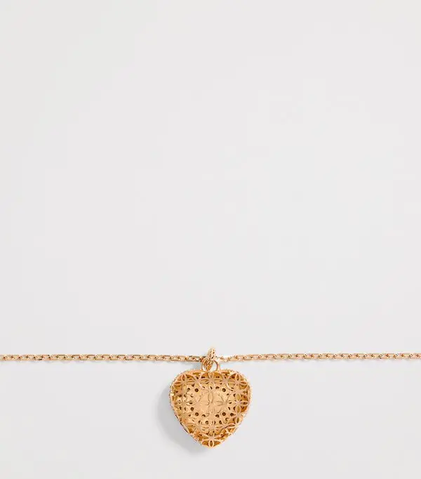 Valentino Garavani Crystal Embellished Heart Pendant Necklace
