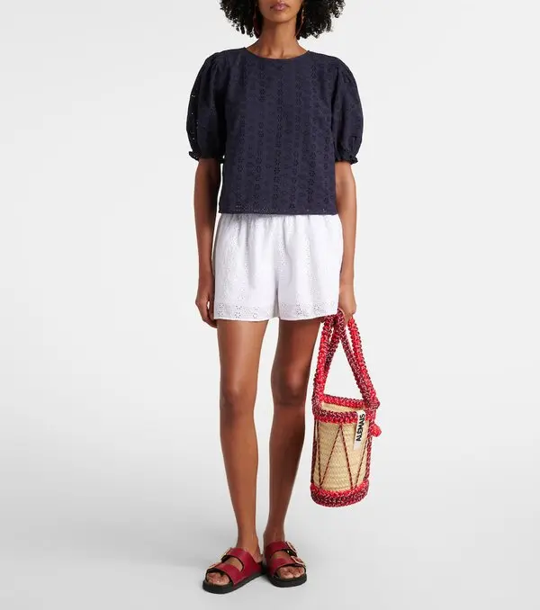 Velvet By Graham & Spencer Dalyn Embroidered Cotton Blouse