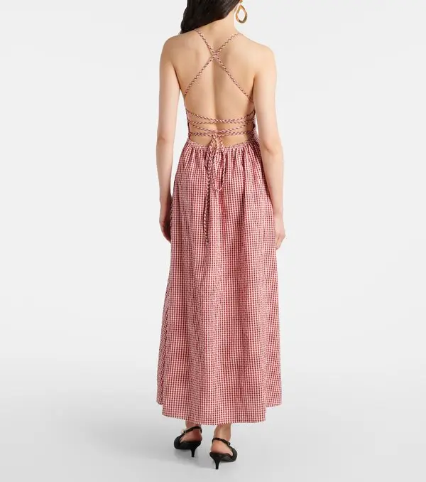 Posse Lori Gingham Cotton Maxi Dress