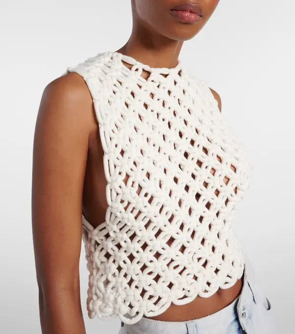Alaïa Open-knit Cotton-blend Top