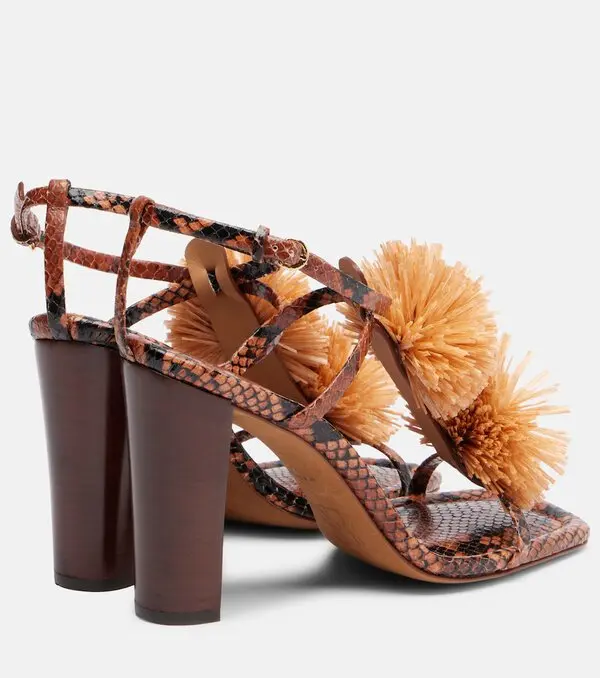 Ulla Johnson Isolde Raffia-trimmed Leather Sandals