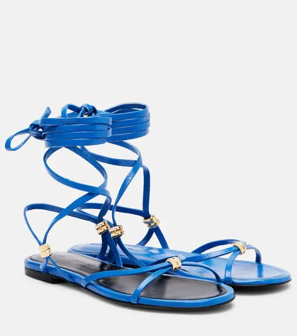 Proenza Schouler Azure Leather Lace-up Sandals - Blue