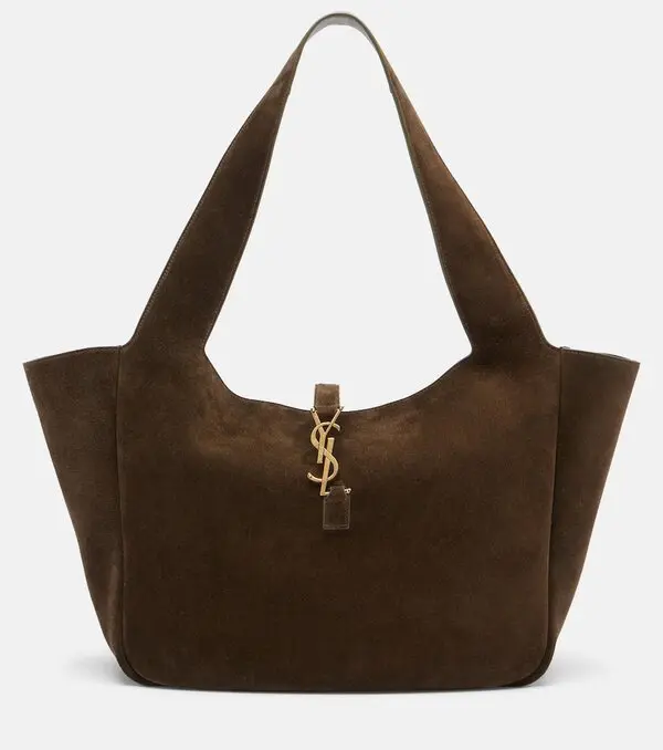 Saint Laurent Le 5 À 7 Besace Suede Tote Bag - Brown