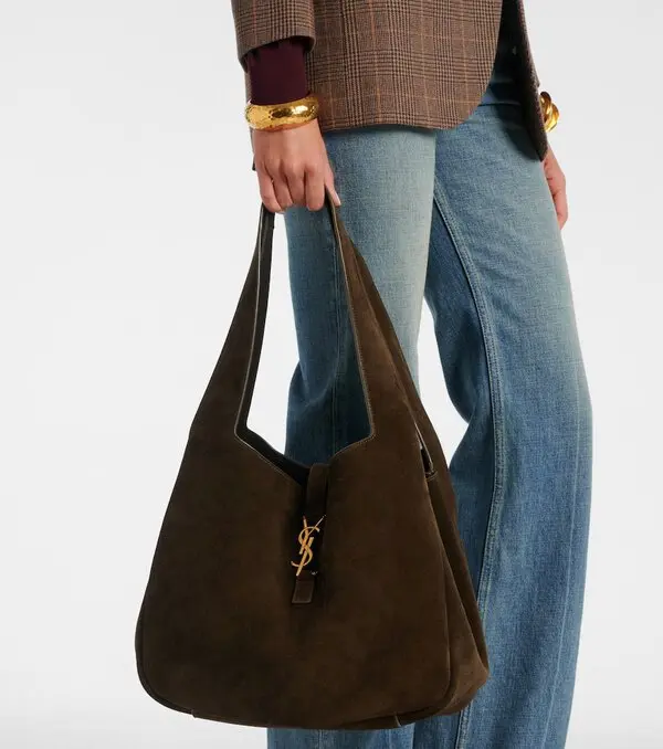 Saint Laurent Le 5 À 7 Besace Suede Tote Bag - Brown