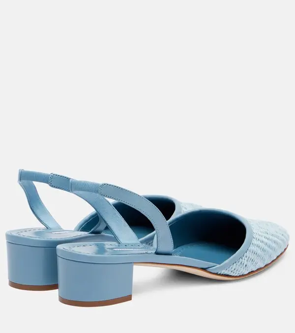 Manolo Blahnik Raffia Slingback Pumps