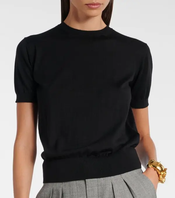 Saint Laurent Ribbed Wool Crewneck Top