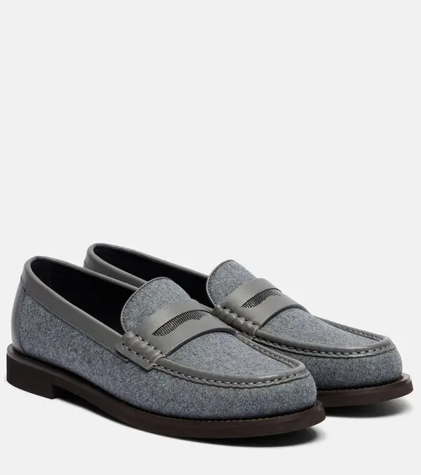 Brunello Cucinelli Monili Trimmed Loafers