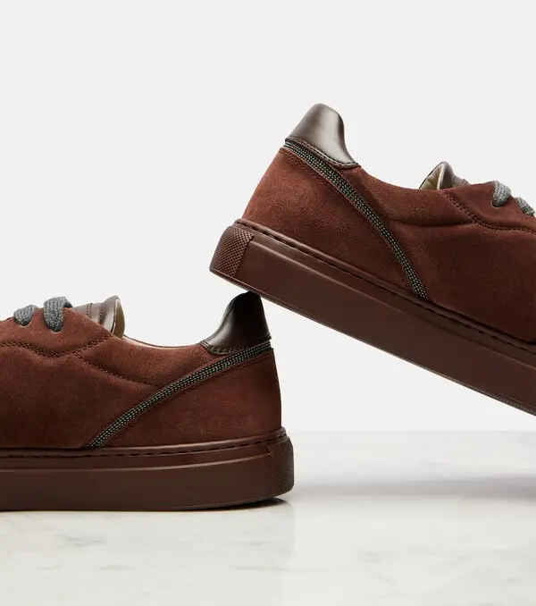 Brunello Cucinelli Monili Suede Lace-up Sneakers