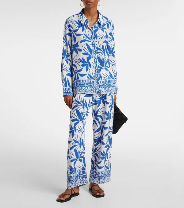 Velvet By Graham & Spencer Sienna Printed Shirt - Blue