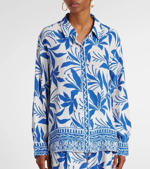 Velvet By Graham & Spencer Sienna Printed Shirt - Blue