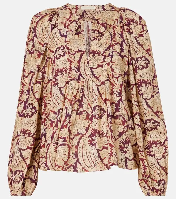 Ulla Johnson Brea Printed Cotton-blend Blouse - Multicoloured