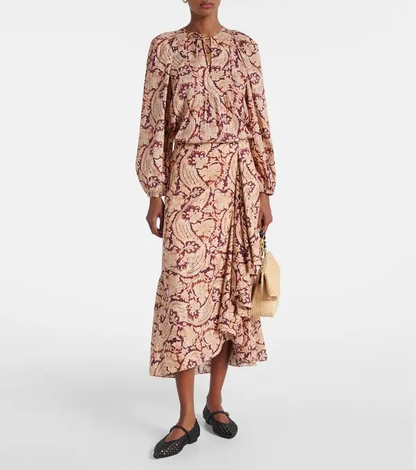 Ulla Johnson Brea Printed Cotton-blend Blouse - Multicoloured