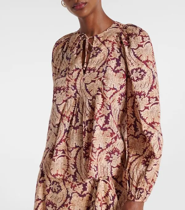 Ulla Johnson Brea Printed Cotton-blend Blouse - Multicoloured