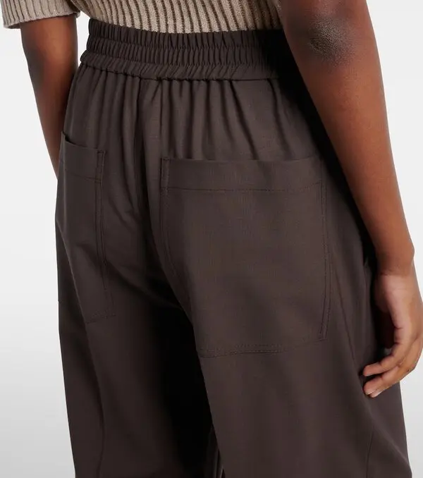 Brunello Cucinelli Wool-blend High-rise Wide-leg Trousers
