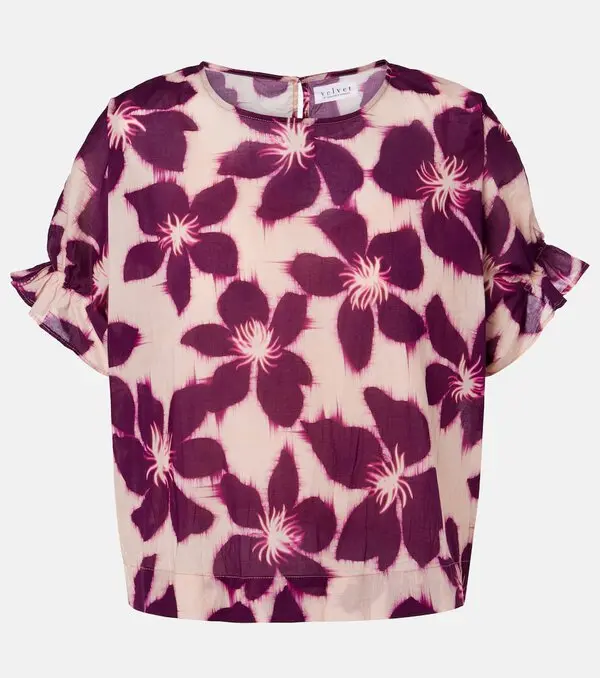 Velvet By Graham & Spencer Delilah Floral Cotton Poplin Blouse - Multicoloured