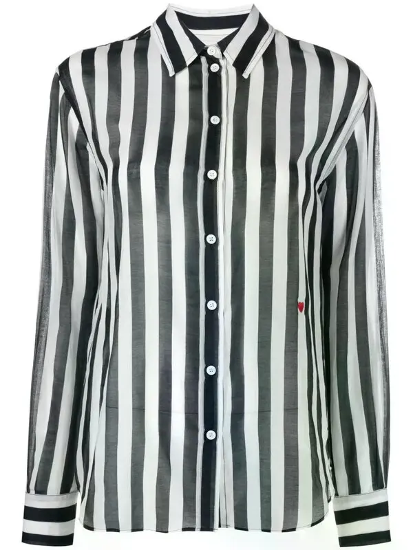 Moschino Striped Cotton-blend Shirt - Black