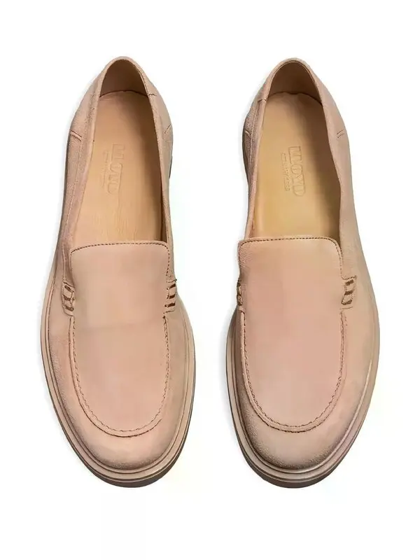 Lloyd Suede Slip-on Loafers With Almond Toe And Block Heel