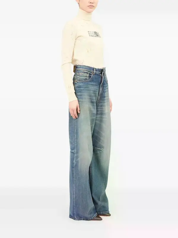 MAISON MARGIELA Wide-leg Jeans With Fading And Whiskering