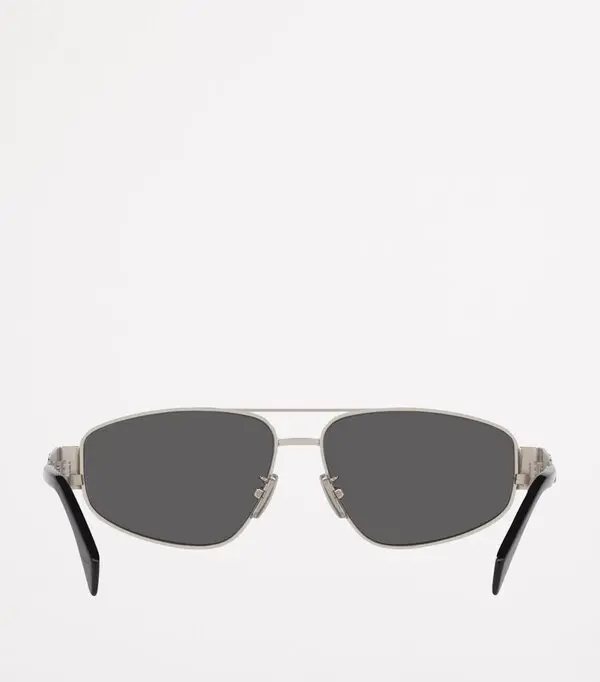 Celine Metal Triomphe Aviator Sunglasses - Grey