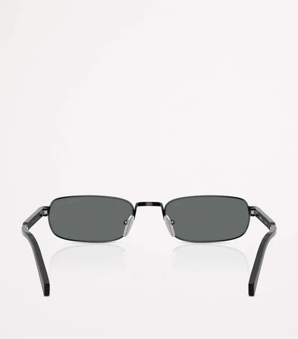 Prada Metal Frame Rectangular Sunglasses - Black