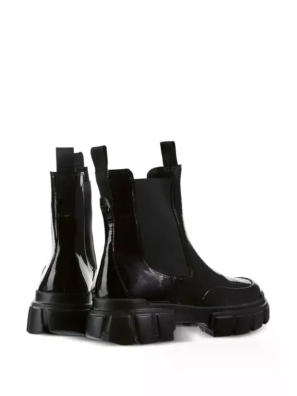HOGL Adventure Patent Chunky Sole Ankle Boots - Black