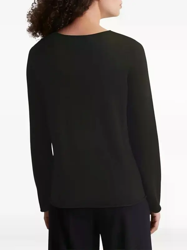 Marc O'polo Long Sleeve Top With Stitched Logo Detail