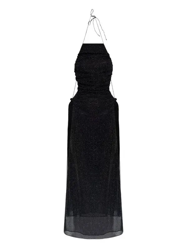 Oseree Ruched Halterneck Maxi Dress