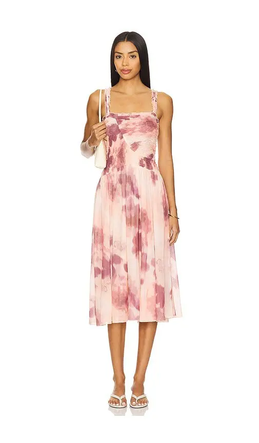 Free People X Revolve Tessa Smocked Midi Dress - Pink