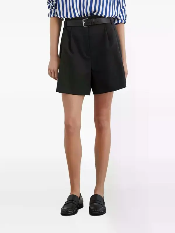 Marc O'polo Pleated High-waist Shorts - Black