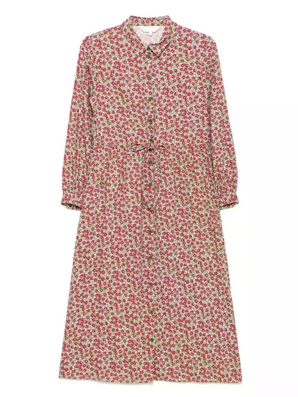 TO B. BY AGNÈS B. Floral Print Shirt Dress With Drawstring Waist