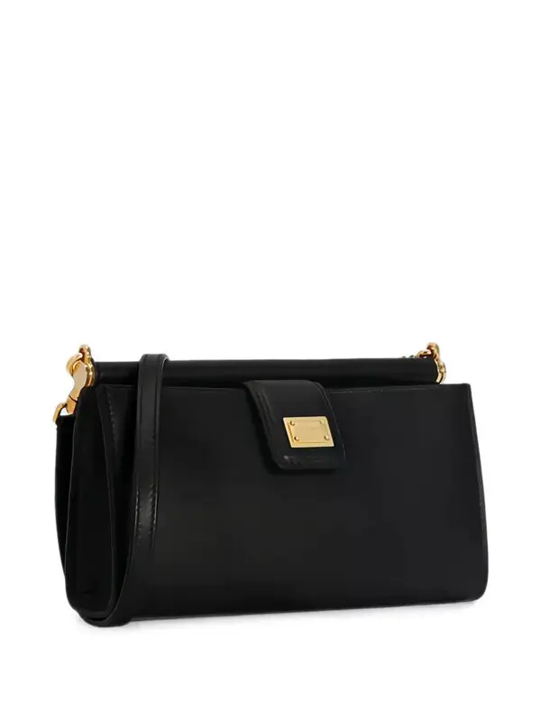 Dolce & Gabbana Plongé Calfskin Shoulder Bag - Black