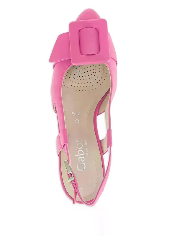 Gabor Block-heel Slingback Pumps With Square Buckle Detailing