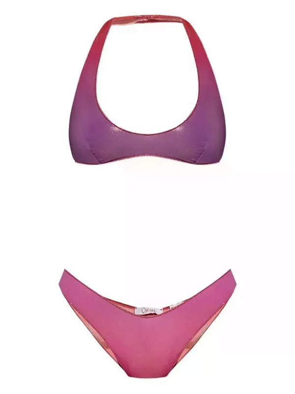 Oseree Ombré Halterneck Bikini - Pink